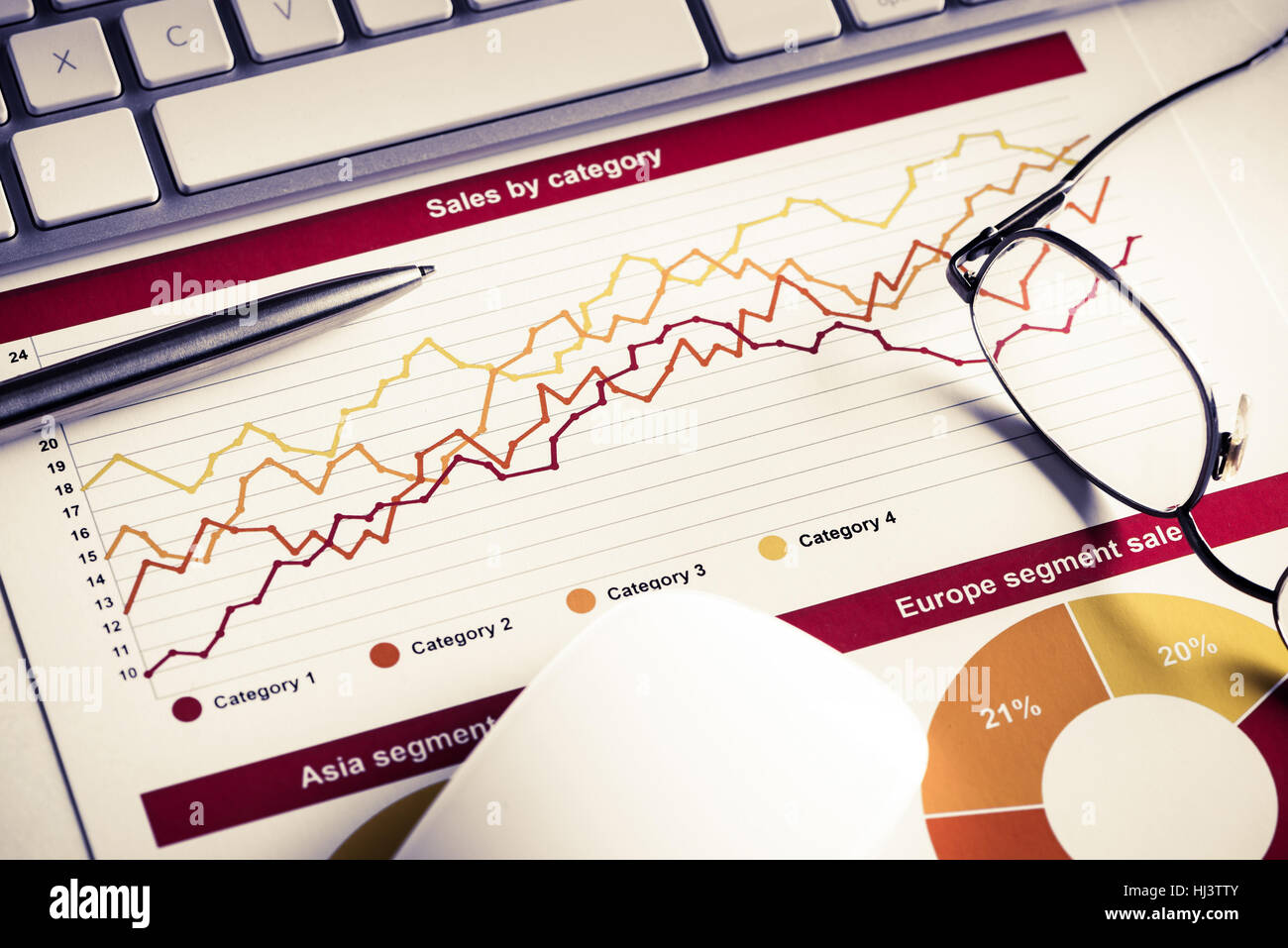 Preparing average sales report Stock Photo - Alamy