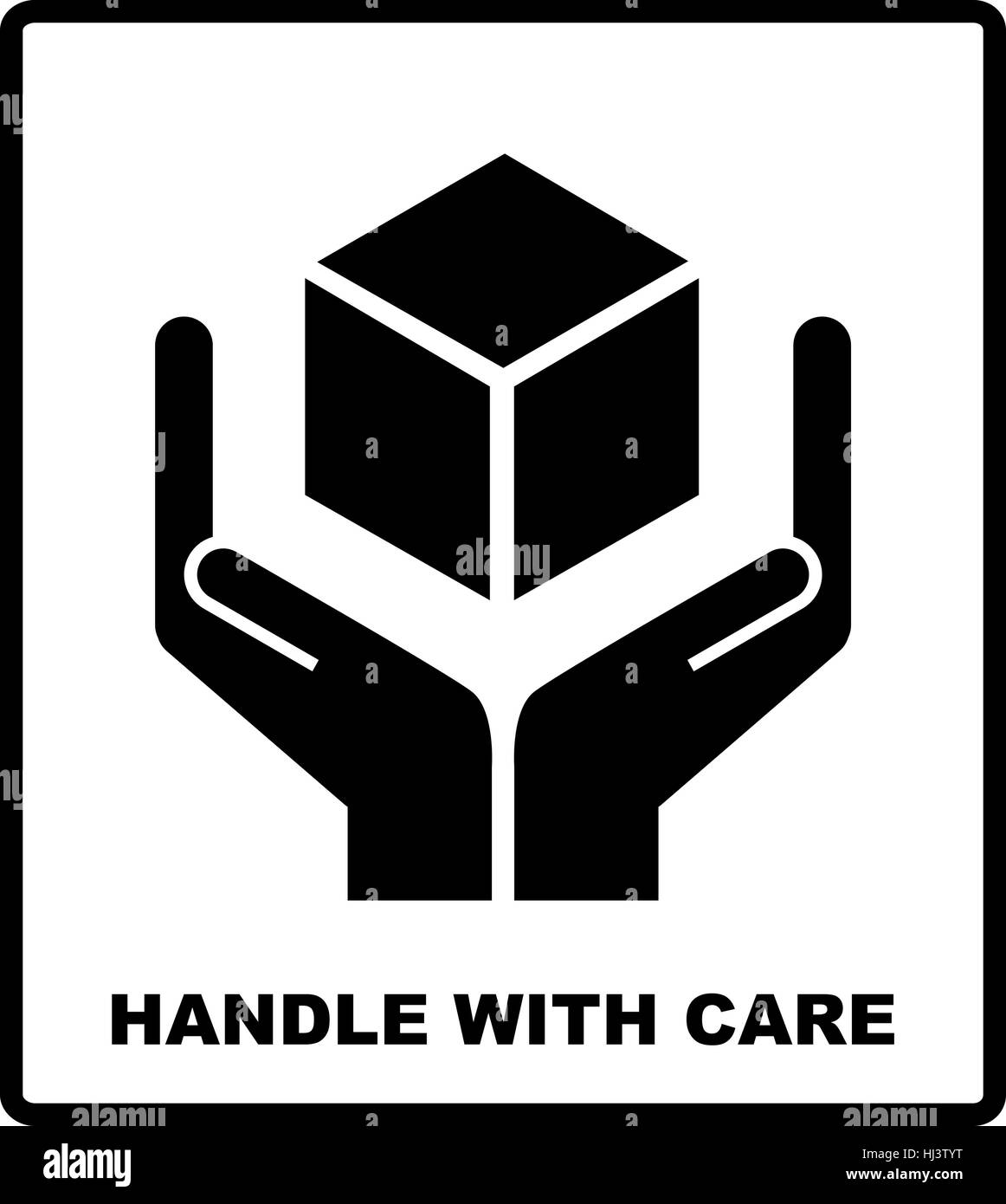 Handle with care sign isolated on white background. Vector illustration ...