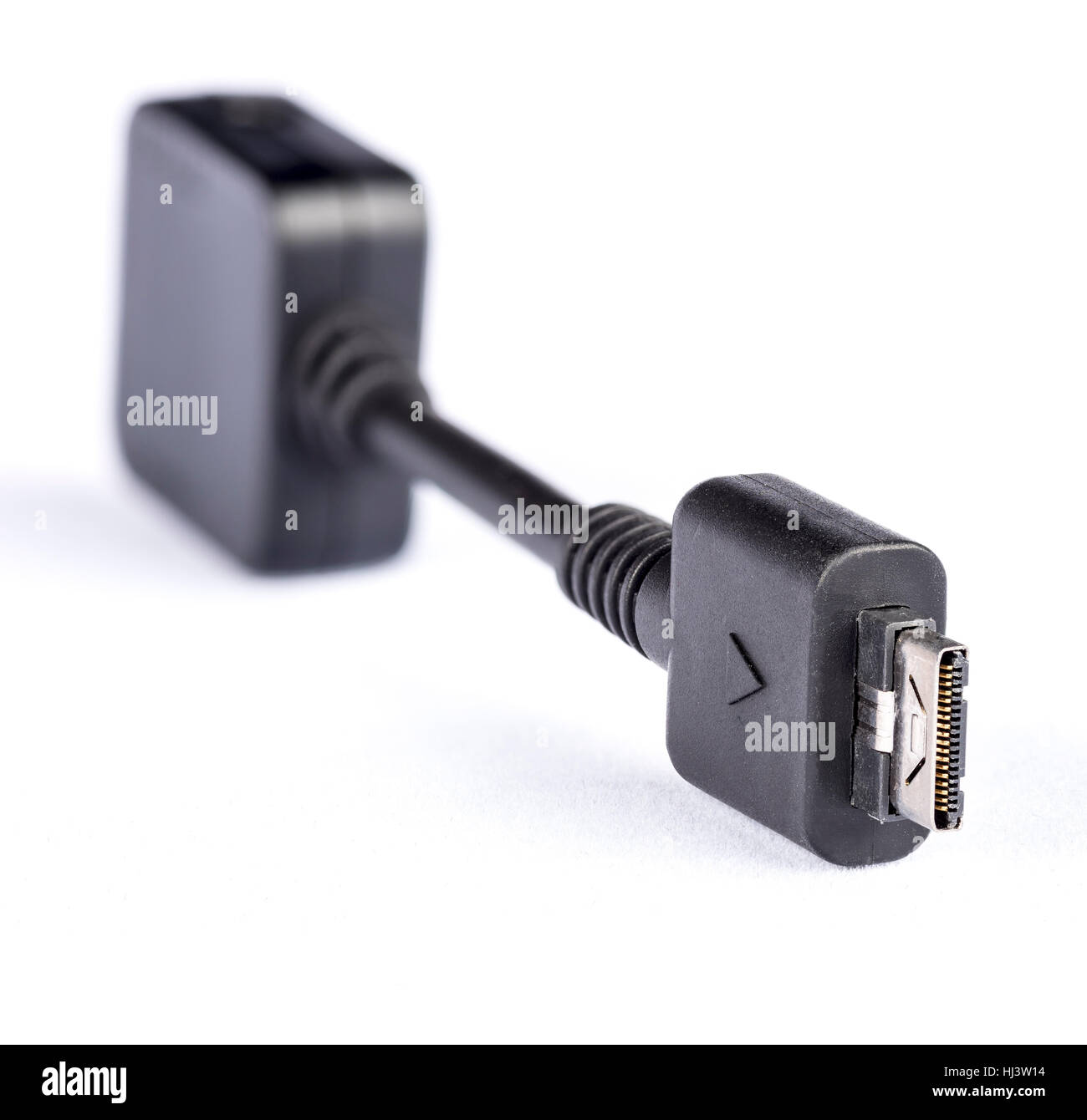 Electronic plug for a computer black plastic Stock Photo - Alamy