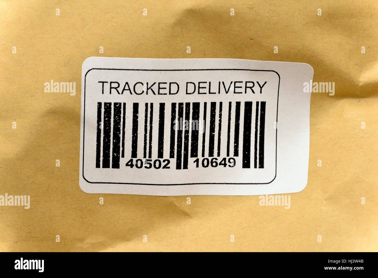 Tracked Delivery Barcode Stock Photo - Alamy