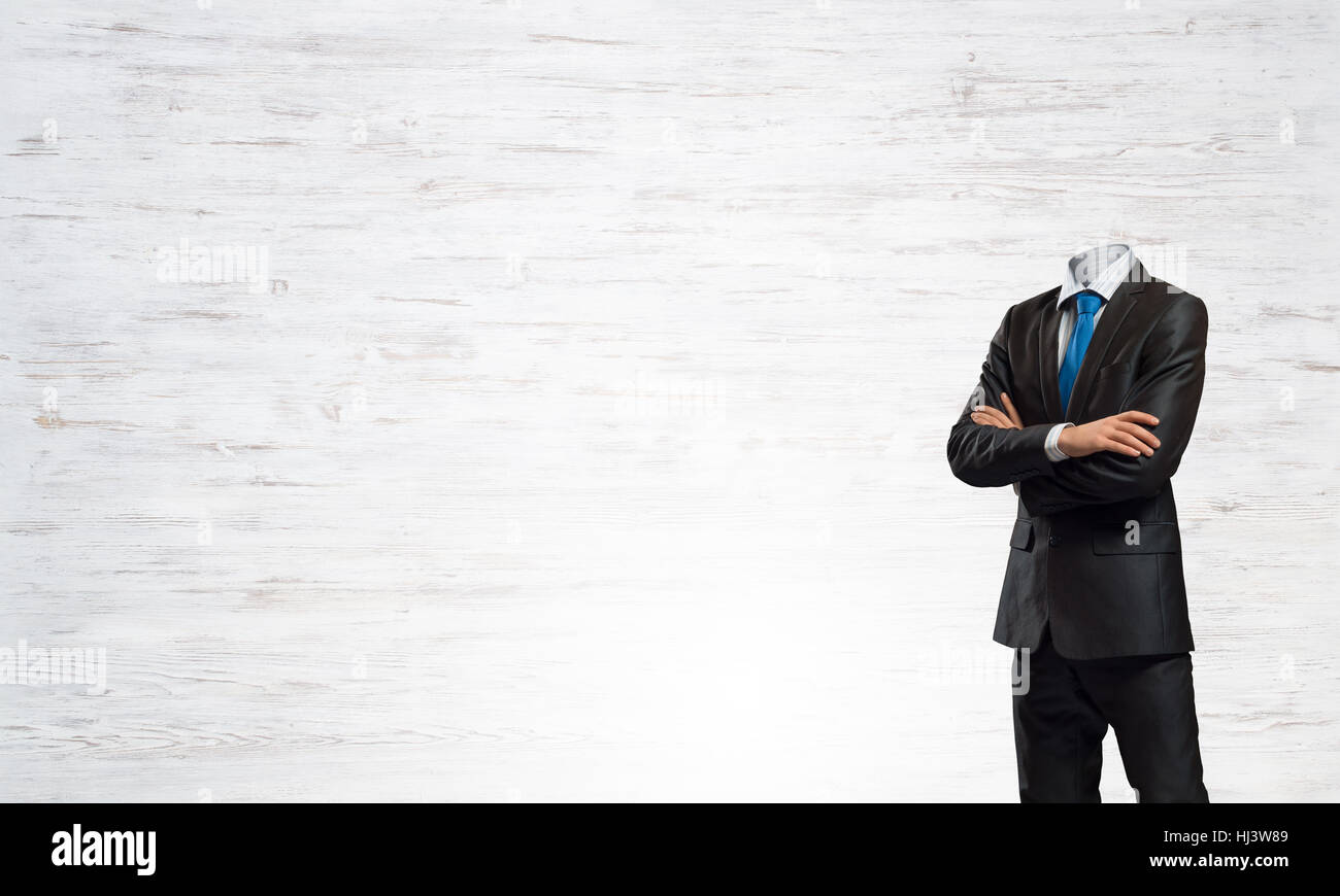 Businessman without head Stock Photo - Alamy