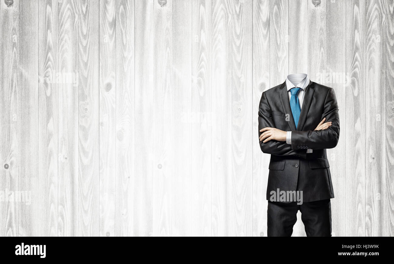 Businessman without head Stock Photo - Alamy