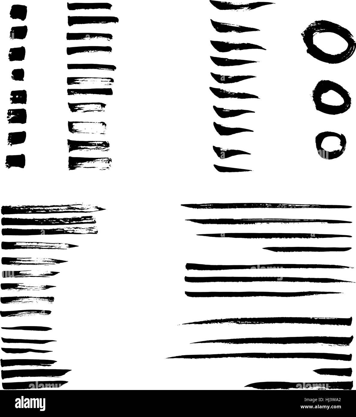 Vector paintbrush set ink Black and White Stock Photos & Images - Alamy