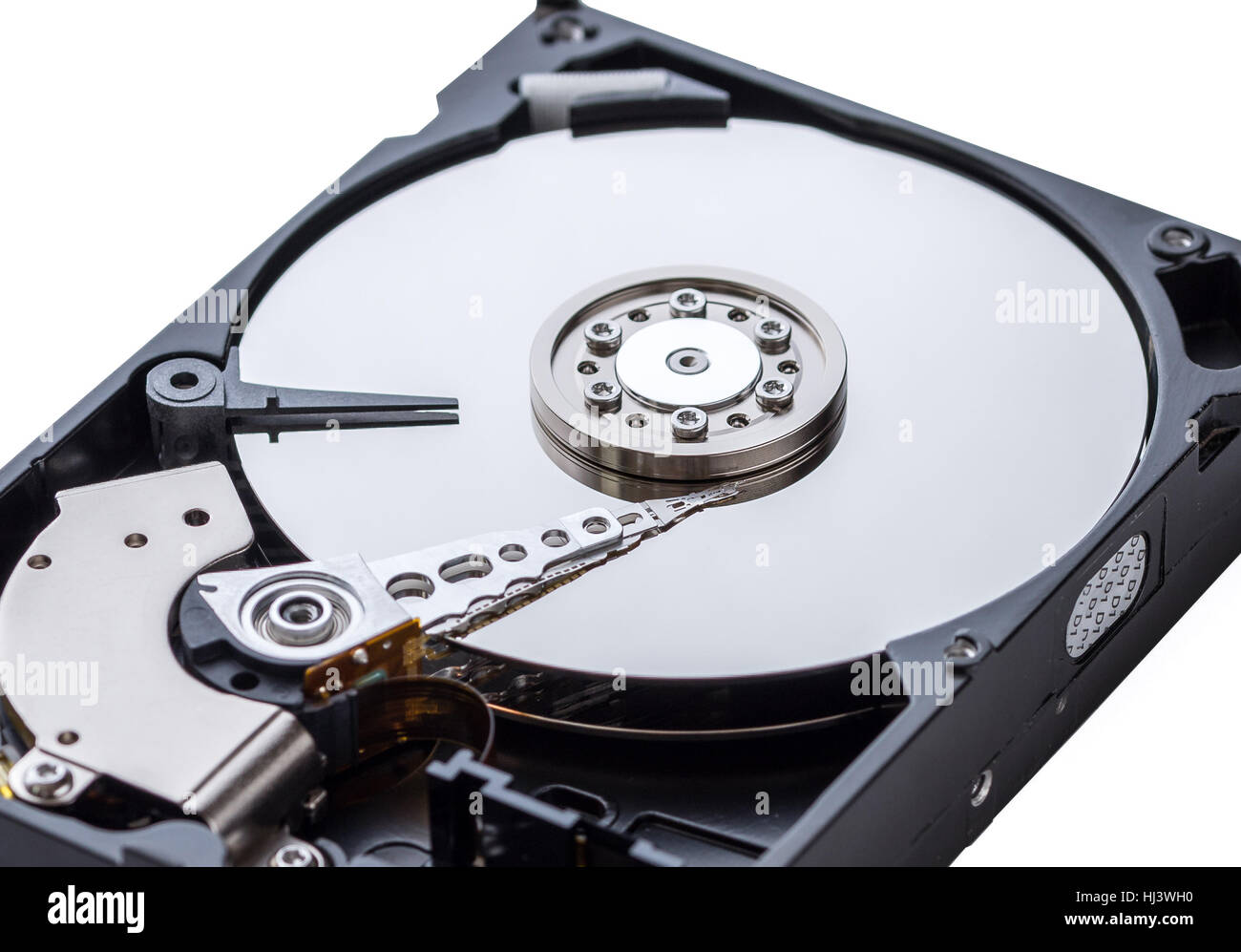 Detailed view of the inside of a hard disk drive Stock Photo - Alamy