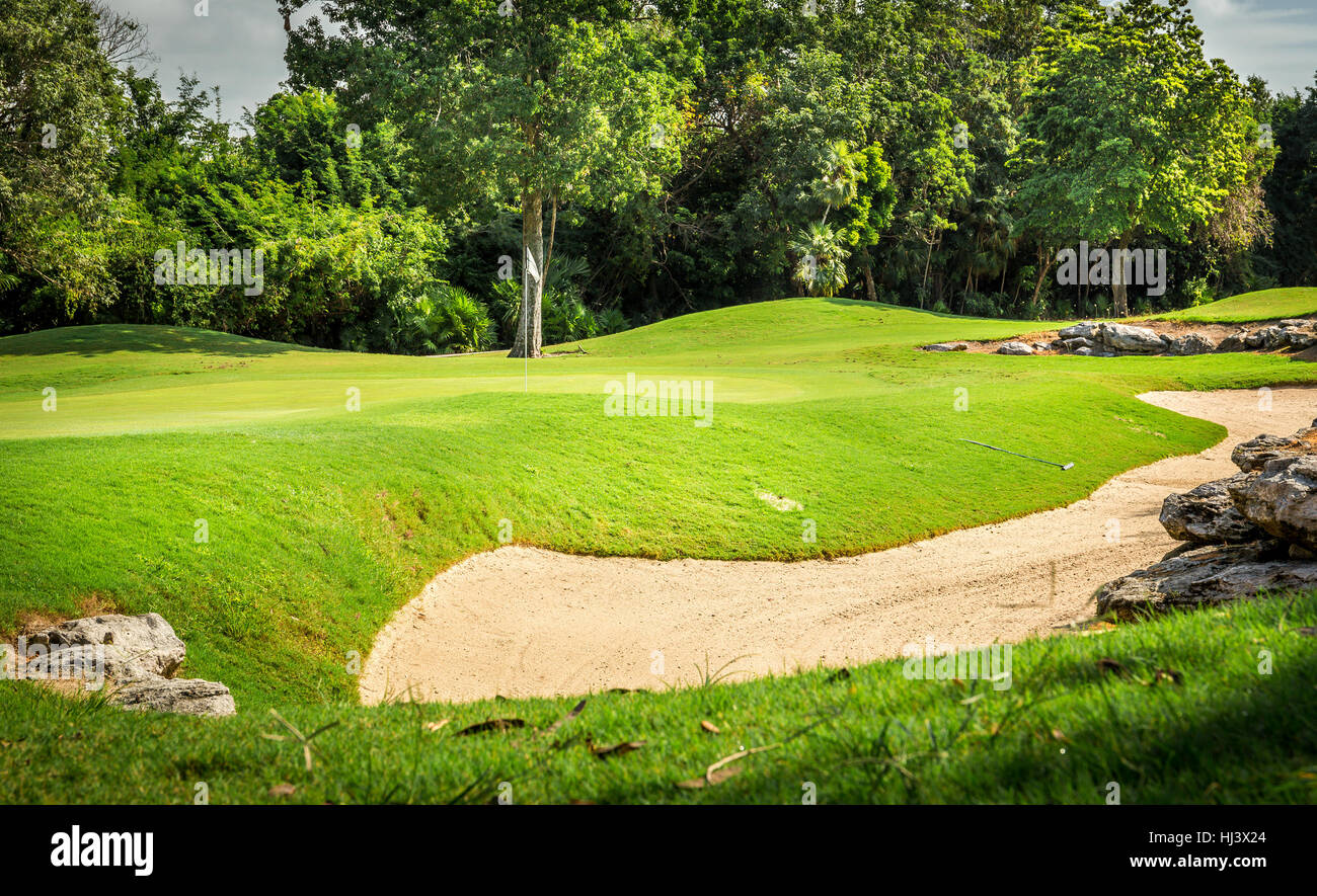 Beautiful golf course on mayan riviera in Mexico Stock Photo - Alamy