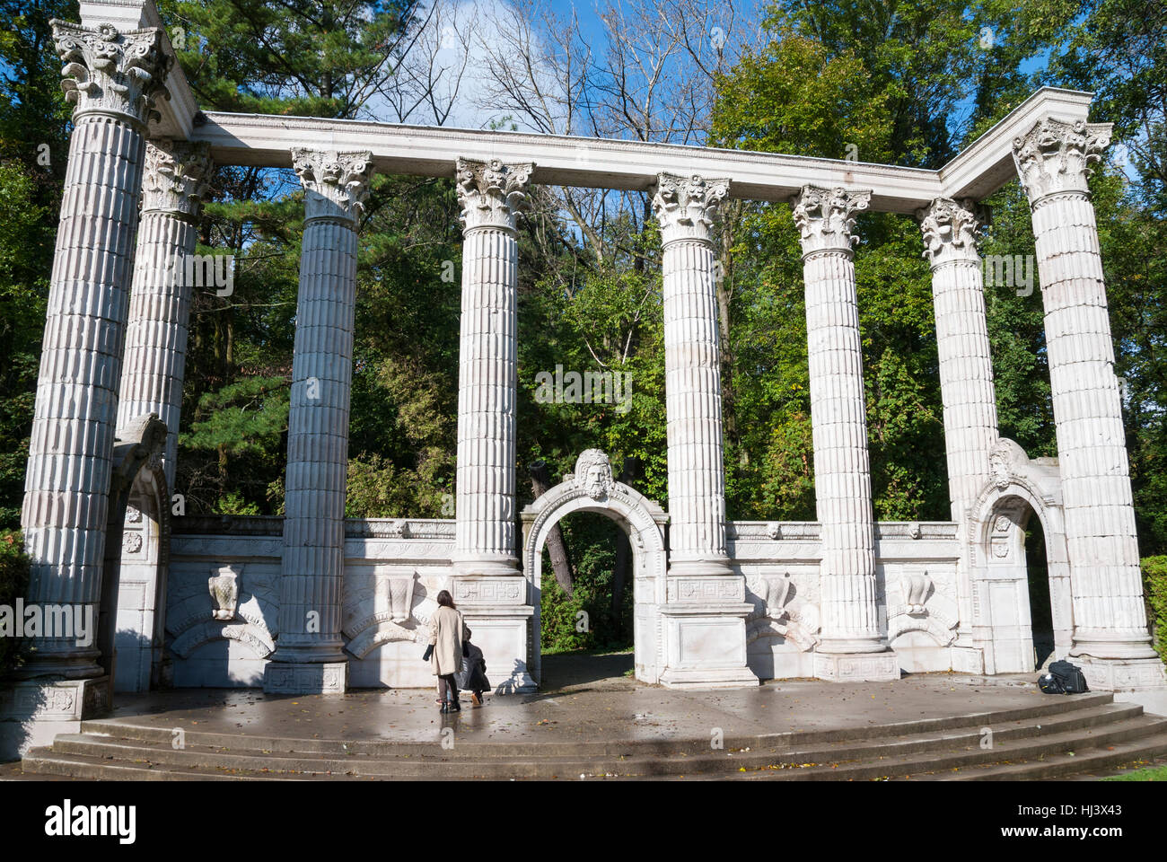 A faux Greek structure of columns made from the rescued facade of the ...