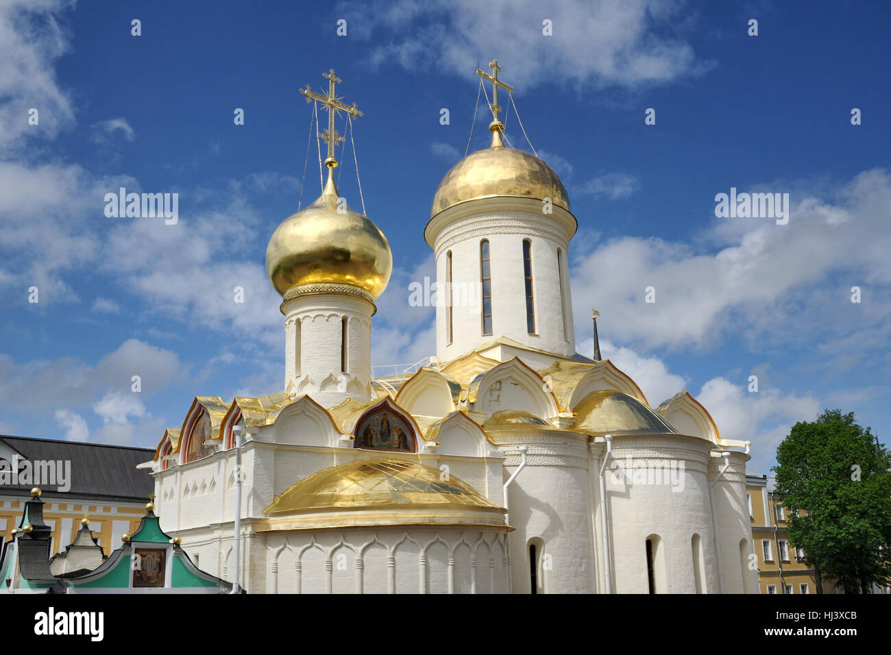 Golden Cupolas of Trinity Cathedral with St. Nikon Church - The Holy ...