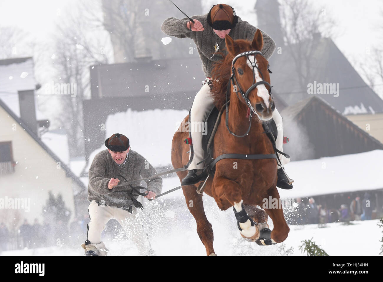 Szaflary, Poland. 22nd Jan, 2017. Competitors dressed with traditional ...