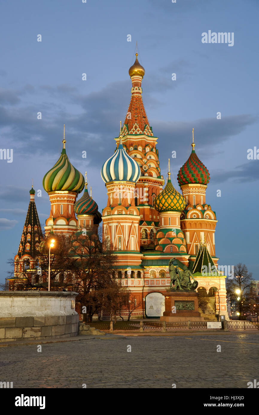 The Heavenly Kingdom on Red Square at Spring Twilight. St. Basil's ...