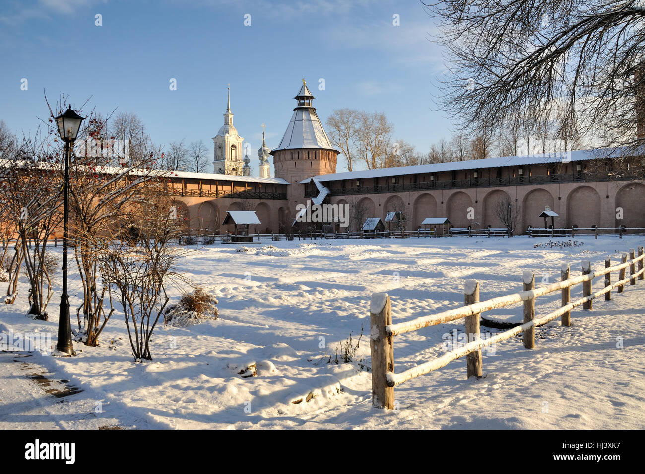 Monastery Garden Under Snow. On the grounds of ,St. Euthymius Monastery ...