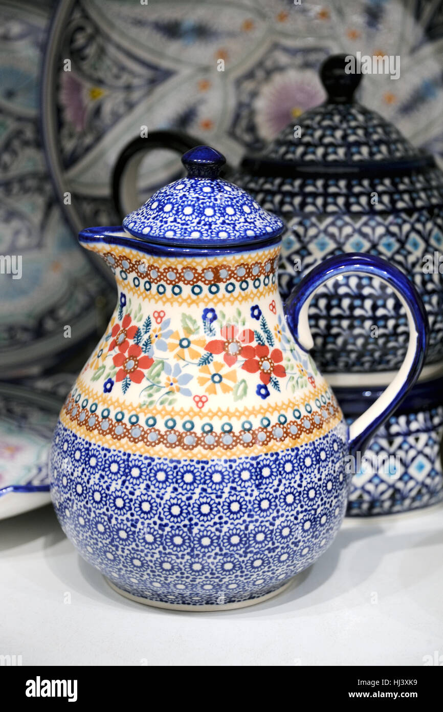 Uzbek Hand Painted Pottery Jug. Old style handmade ceramics from ...