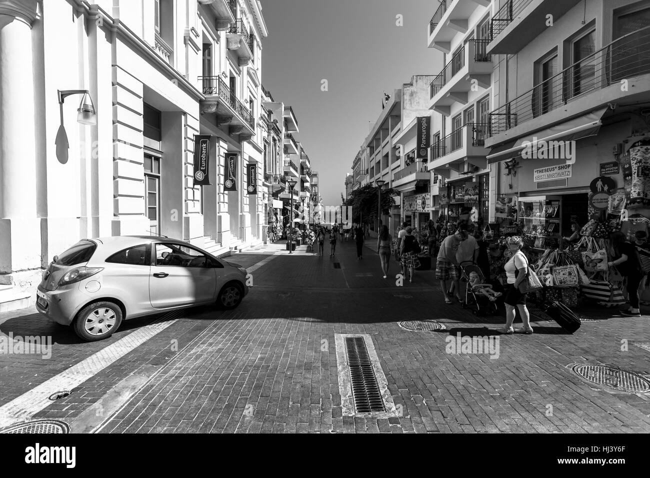 Crete. The shopping streets in the old part of the city. Heraklion ...