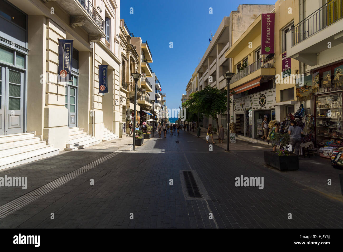 Crete. The shopping streets in the old part of the city. Heraklion ...