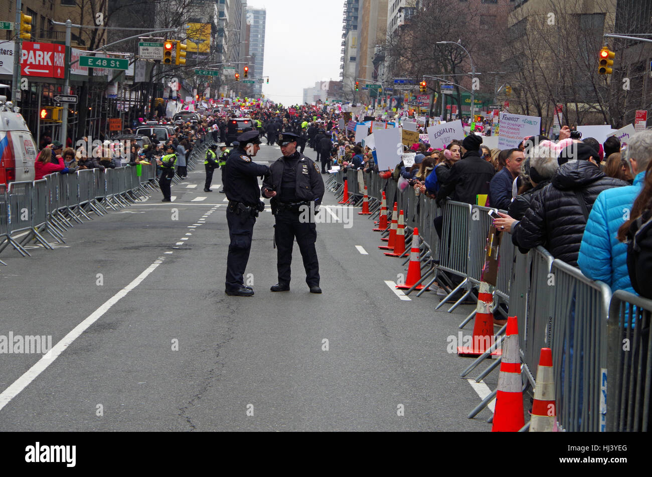 New York, New York, USA- January 21, 2017: NYPD on scene for women's ...