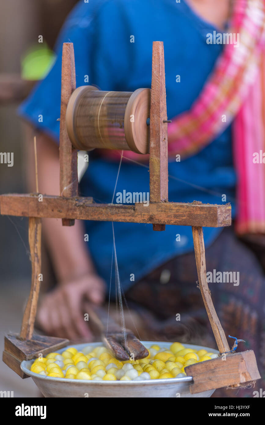 Cocoon silk processing hi-res stock photography and images - Alamy