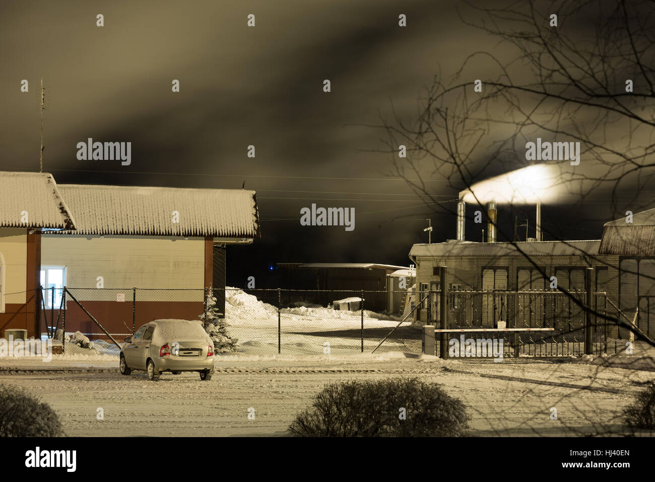Building manufacture night Stock Photo - Alamy