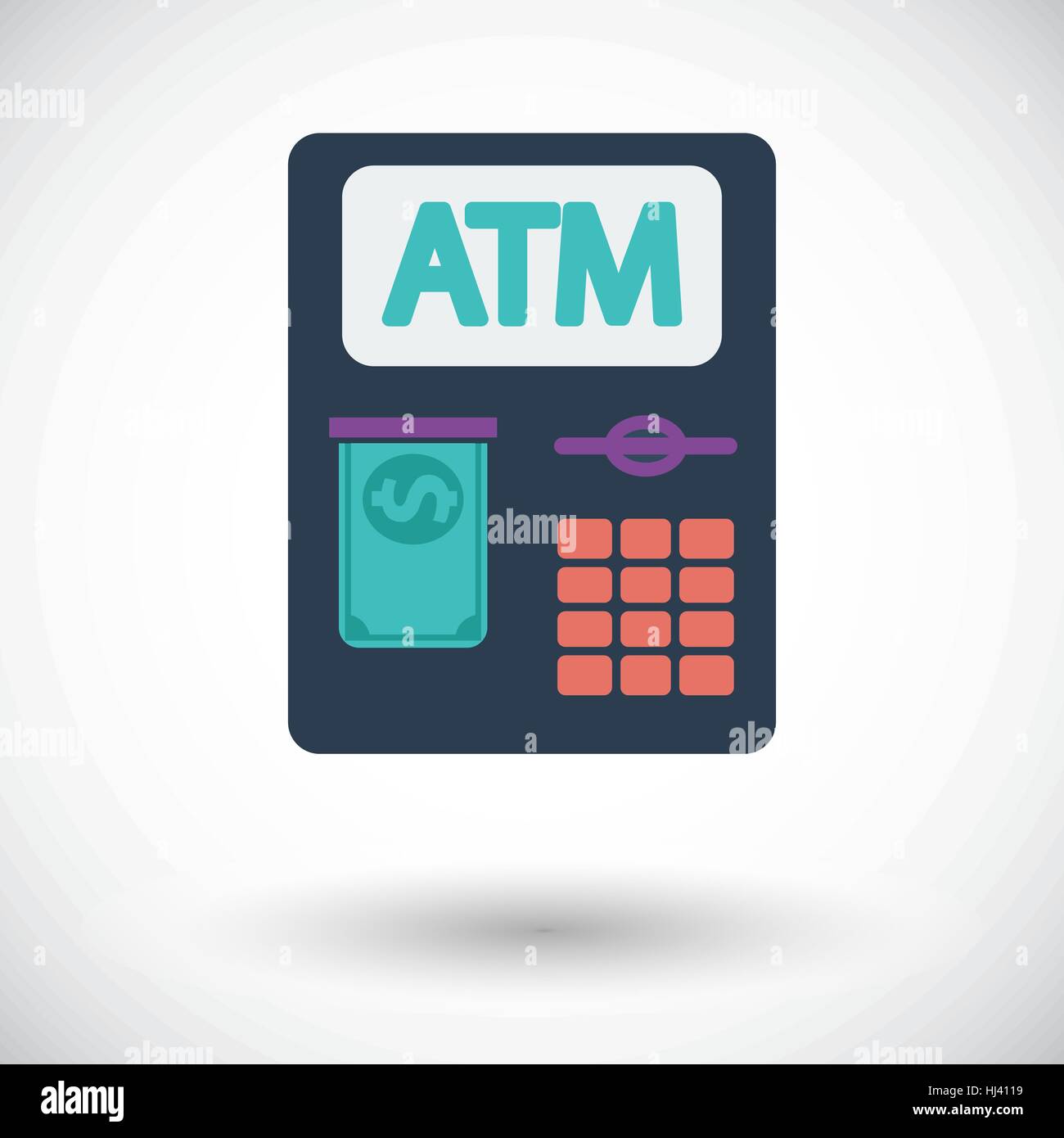 ATM. Single flat icon on white background. Vector illustration Stock ...
