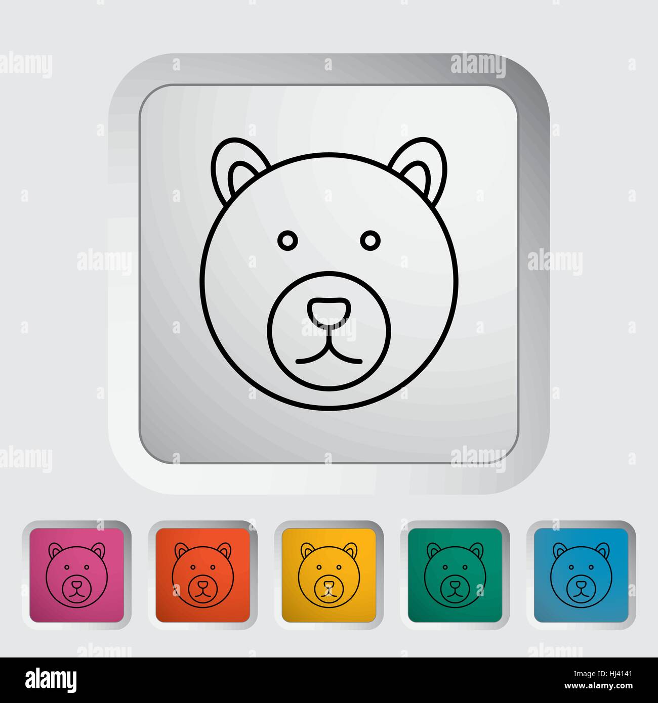 Bear outline icon on the button. Vector illustration Stock Vector Image ...