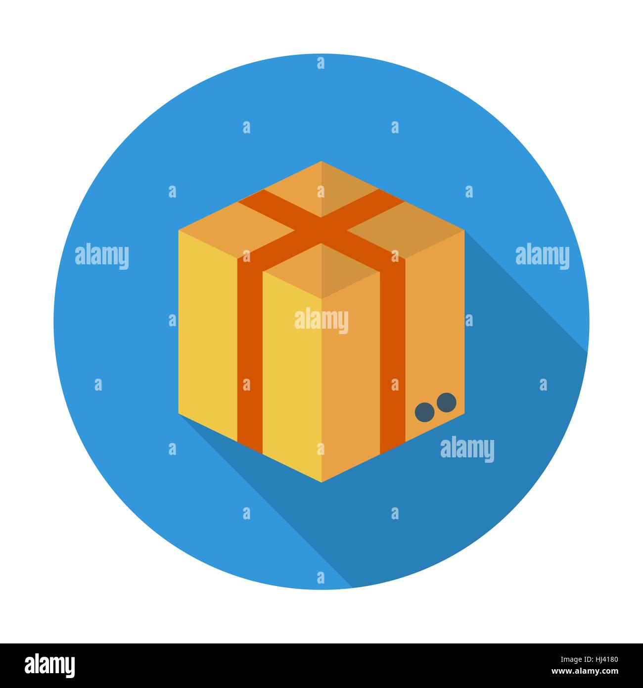 Cartoon Box. Single flat color icon. Vector illustration Stock Vector ...