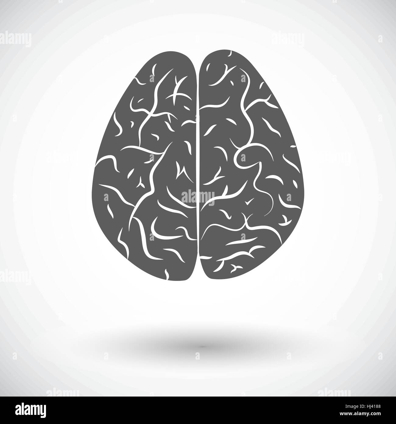 Human brain. Single flat icon on white background. Vector illustration ...
