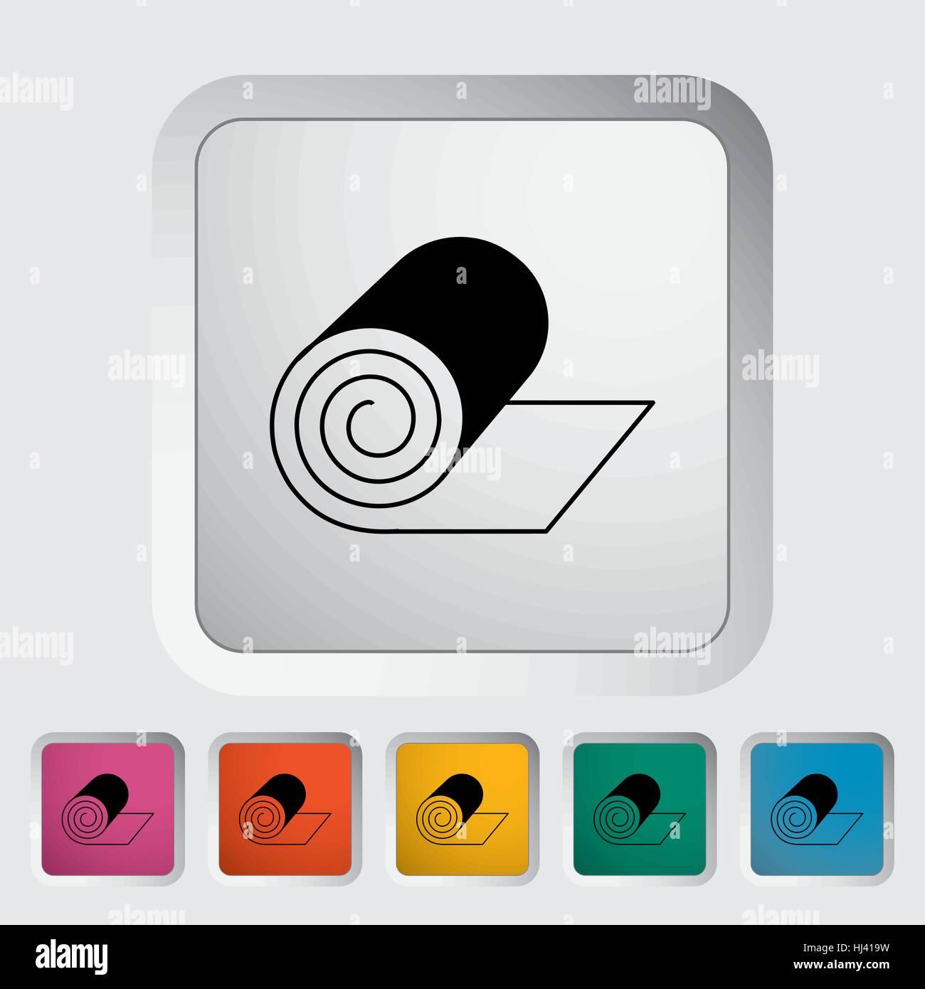 Camping mat. Single flat icon on the button. Vector illustration Stock ...