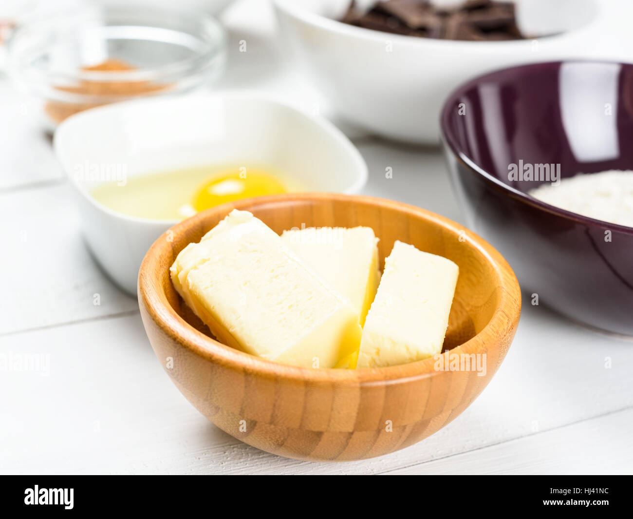 Fresh Butter On Kitchen Table Stock Photo - Alamy