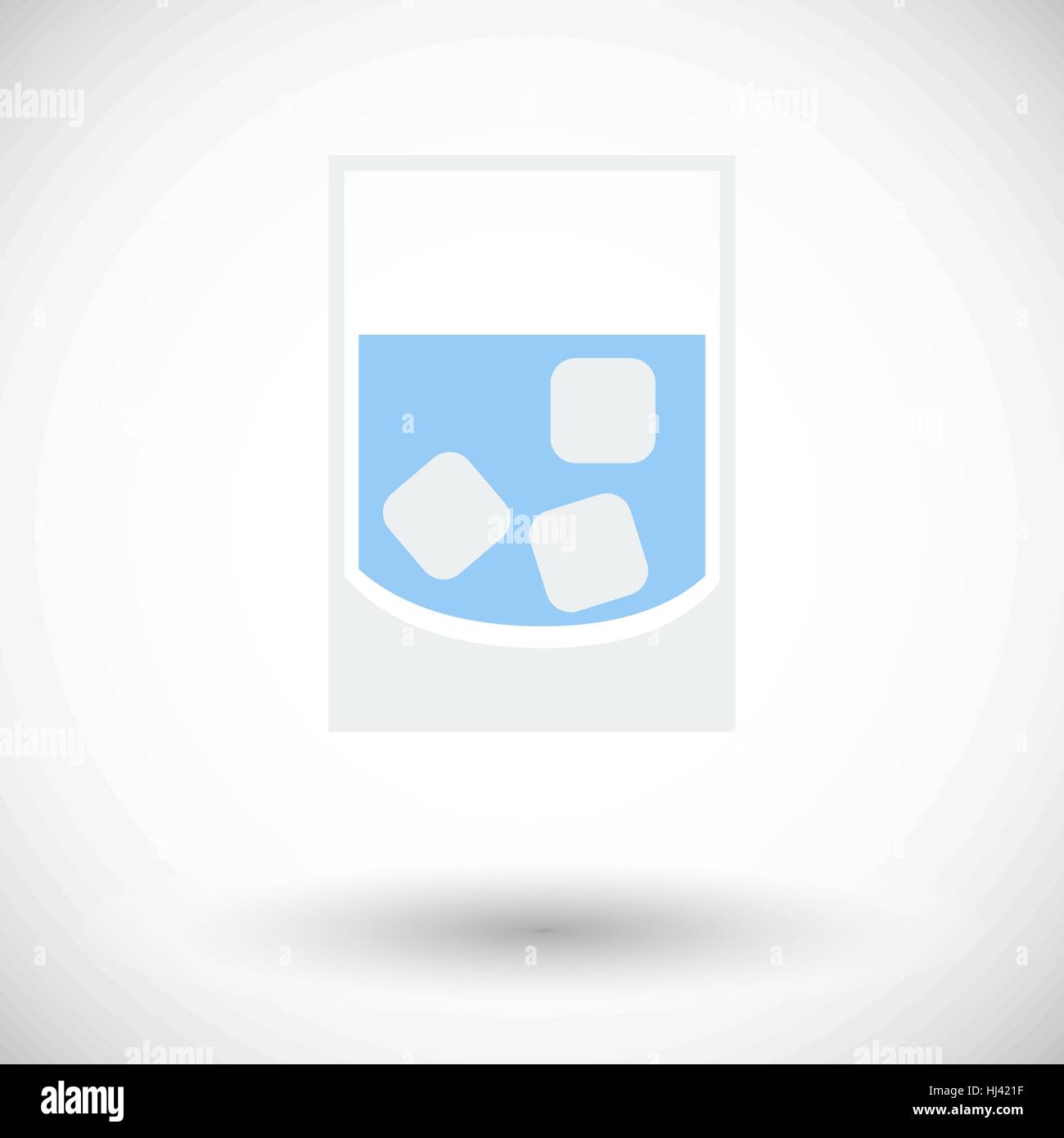 Glass whit ice. Single flat icon on white background. Vector ...