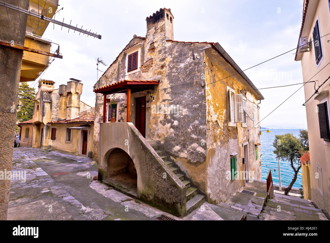 Town of Volosko street view, Opatija riviera of Croatia Stock Photo - Alamy