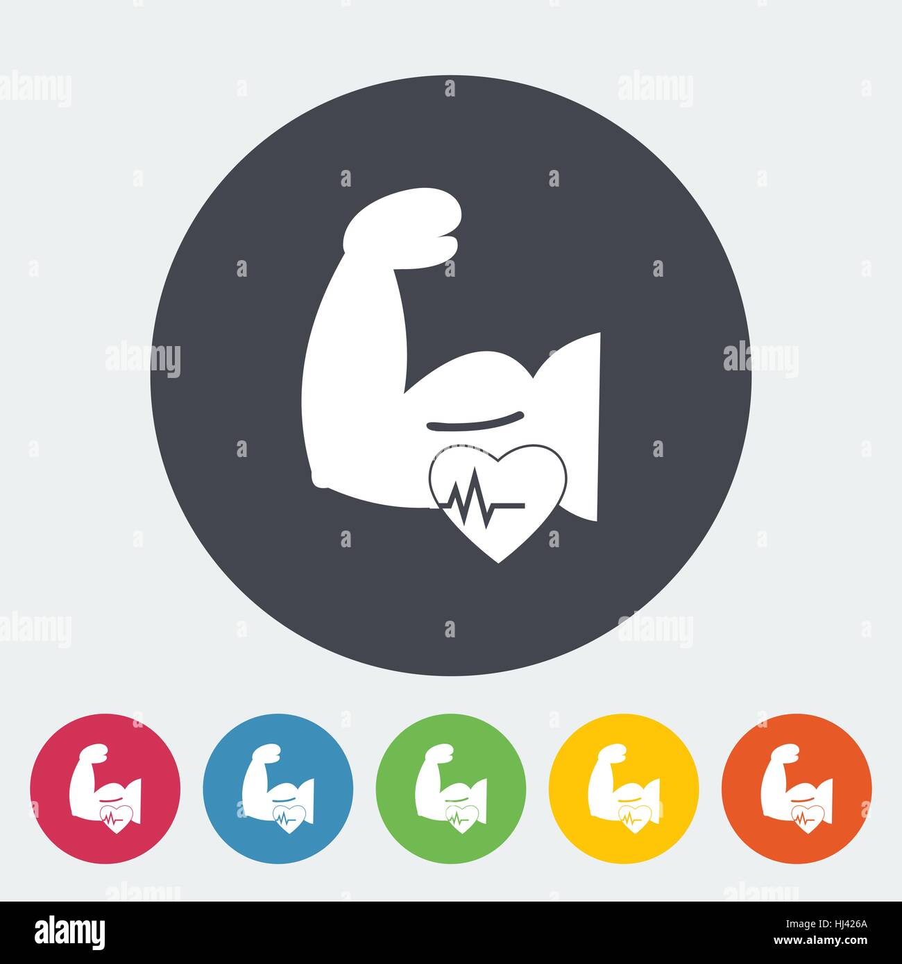 Bodybuilding. Single flat icon on the circle. Vector illustration Stock ...