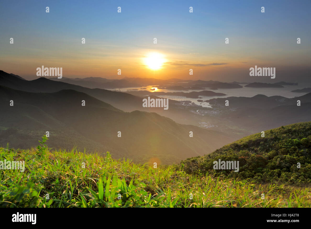 station, blue, hill, sunset, summer, summerly, sunrise, energy, power ...