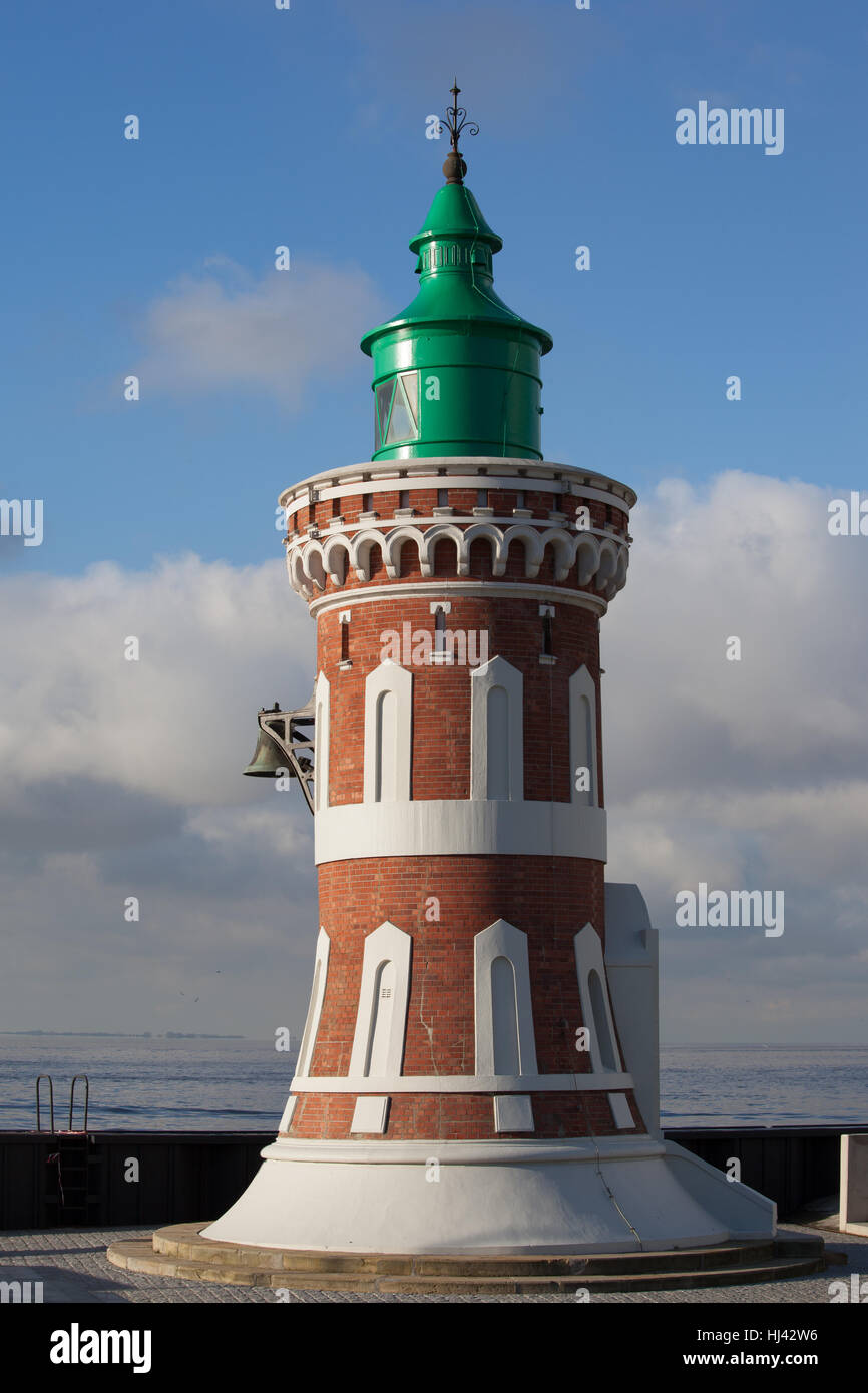 green, coast, Northern Germany, dike, bremen, weser, beacon, bank ...