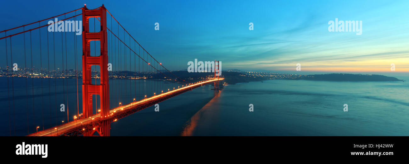 bridge, night, nighttime, lights, sunset, goal, passage, gate, archgway ...