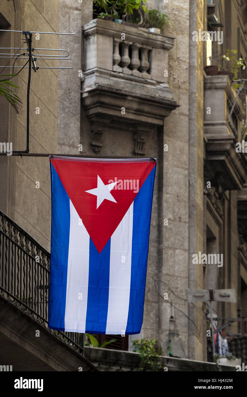 cuban national flag in havana Stock Photo - Alamy
