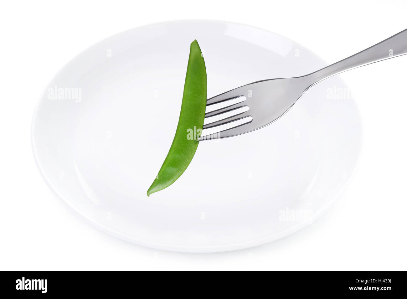 vegetable, pea, fork, still life, single, isolated, green, new, saucer ...