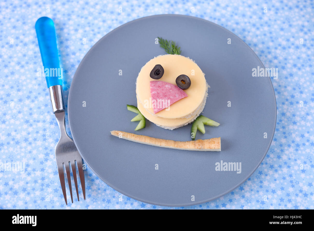 Funny food: bird sandwich Stock Photo - Alamy