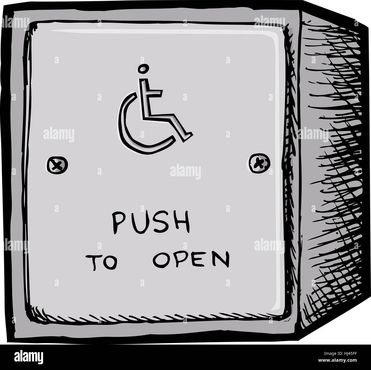 button, automatic, cut out, cartoon, disabled, accessible, disability ...