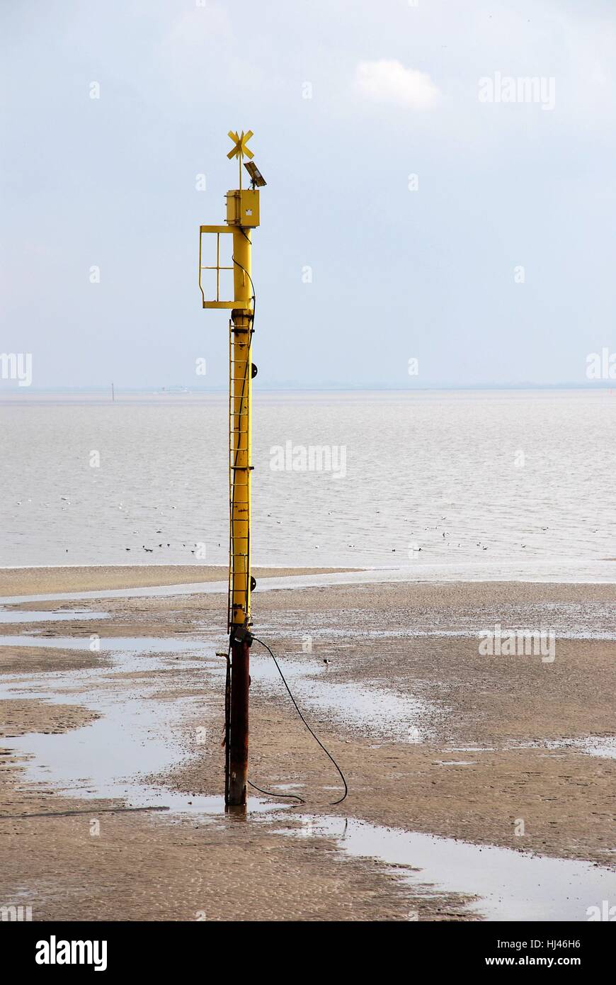 black yellow see mark in watt in the north sea Stock Photo - Alamy