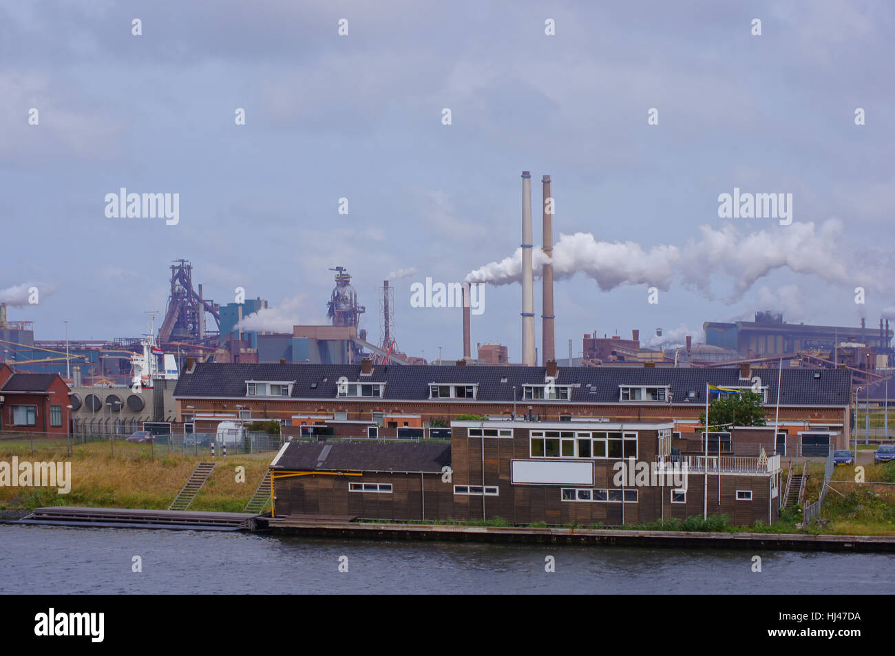 industry, industrial plant, work, factory, smokestacks, factory ...