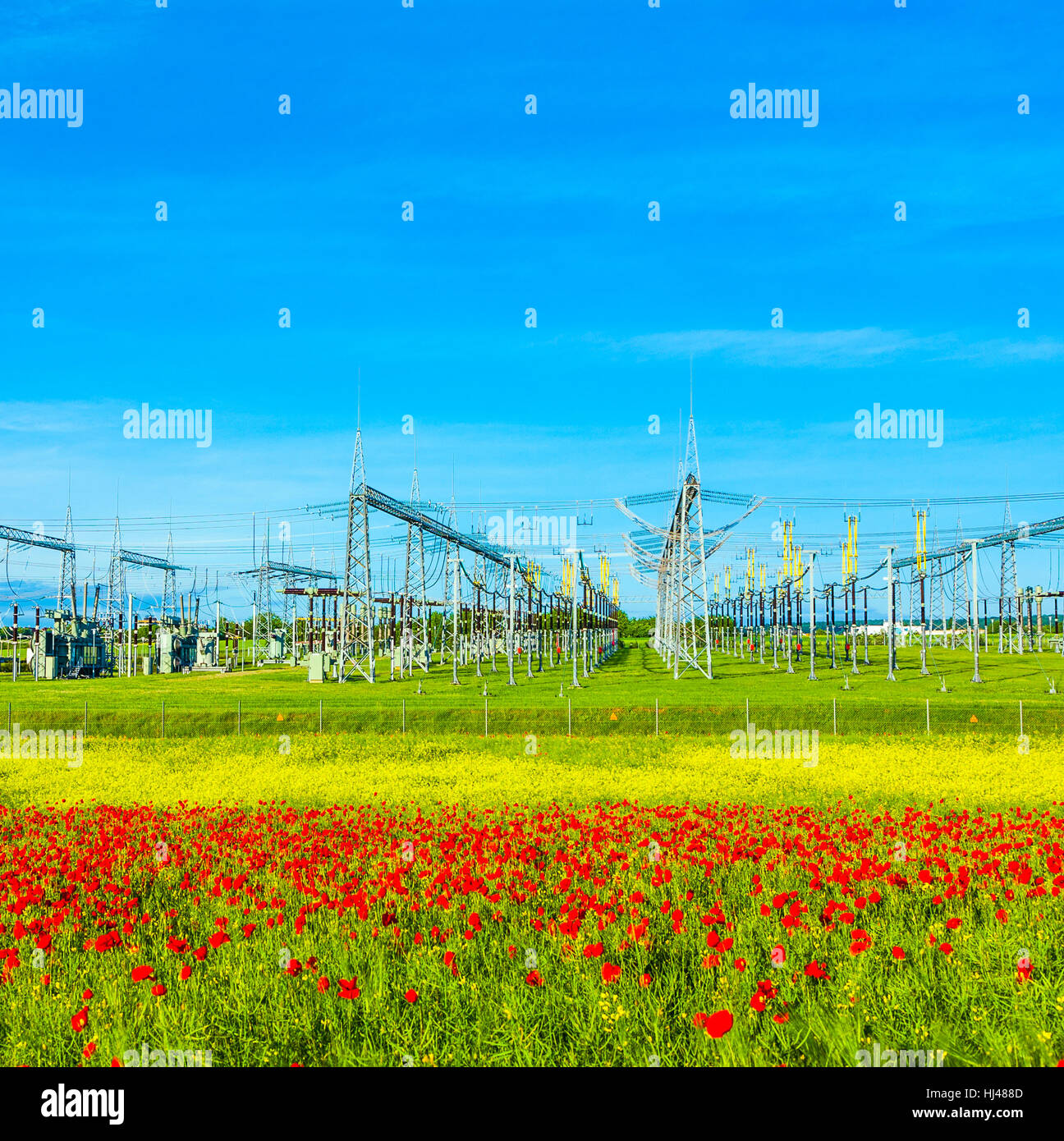 field, energy, power, electricity, electric power, transformer, nature ...