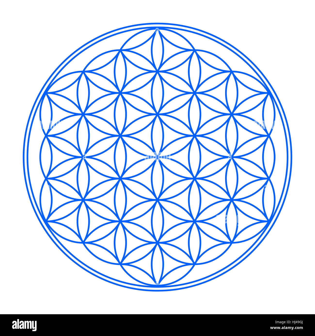 flower of life symbol blue white 1 Stock Photo - Alamy