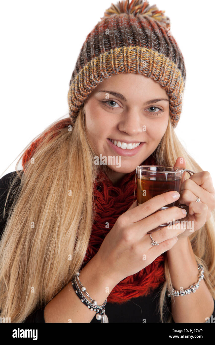 smiling woman with a cup of tea Stock Photo - Alamy