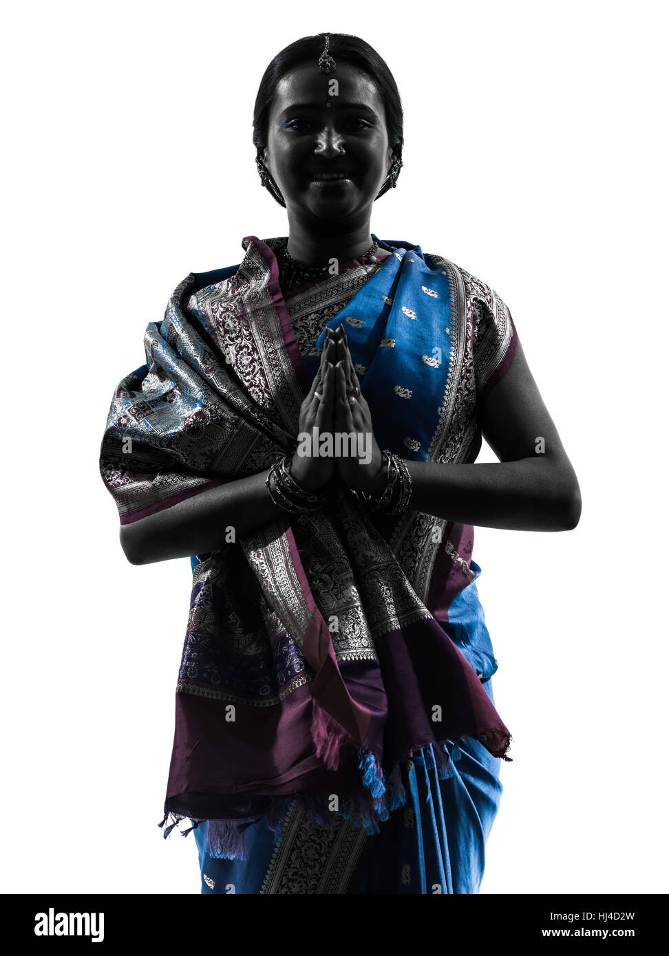 Indian girl praying shadow on hi-res stock photography and images - Alamy