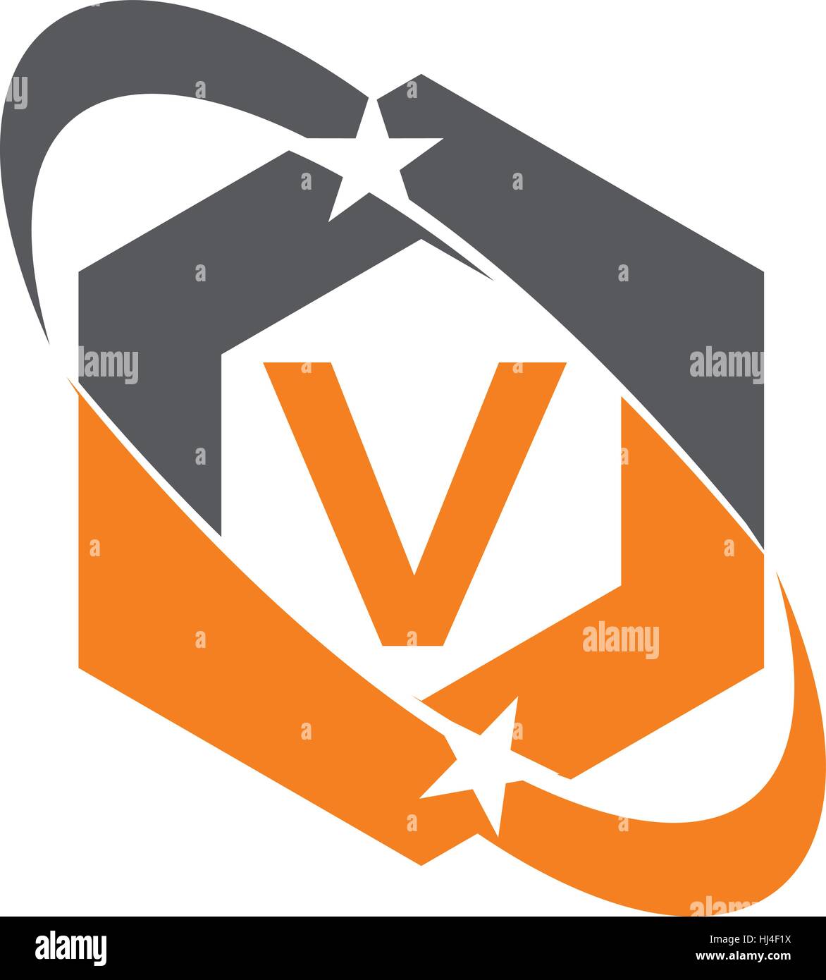 Star Swoosh Letter V Stock Vector Image & Art - Alamy