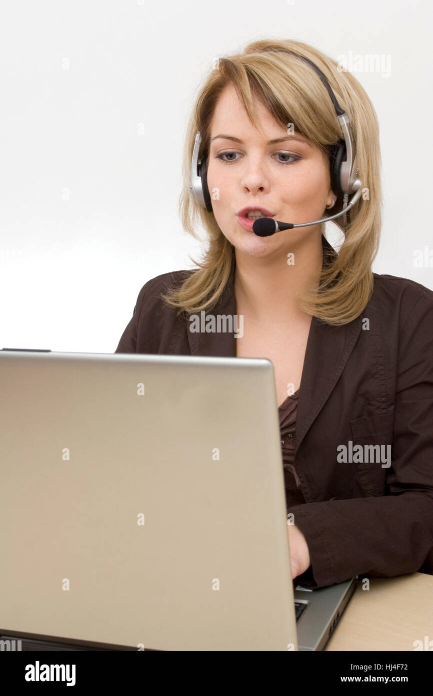 Female clerk, callcenter Stock Photo - Alamy