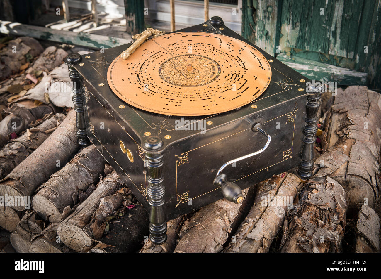 Barrel organ, Ariston, with perforated disk, Grassau, Upper Bavaria ...