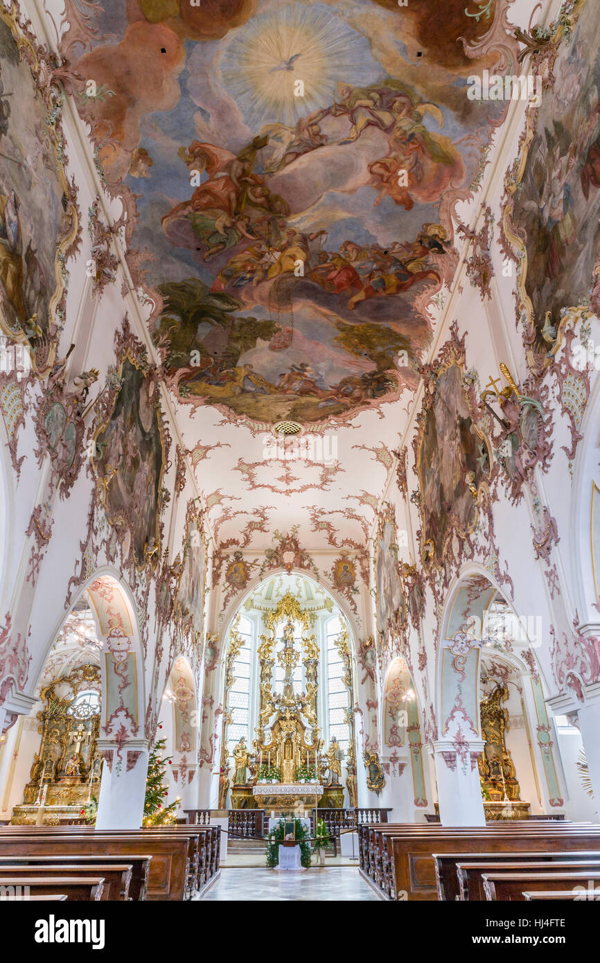 Rococo interior of Saint Cassian Parish Church, Regensburg, Upper ...