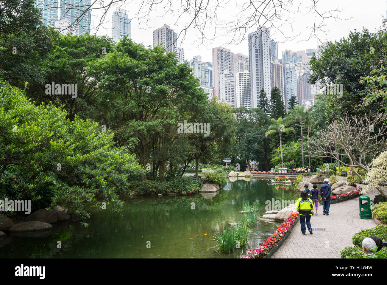 The lake in Hong Kong park Stock Photo - Alamy