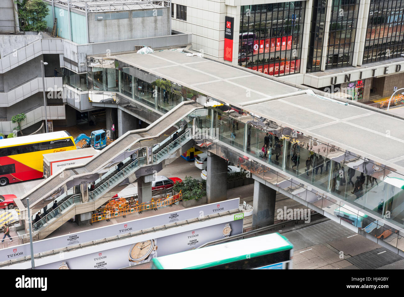 footbridge on the streets of Hong Kong Stock Photo - Alamy