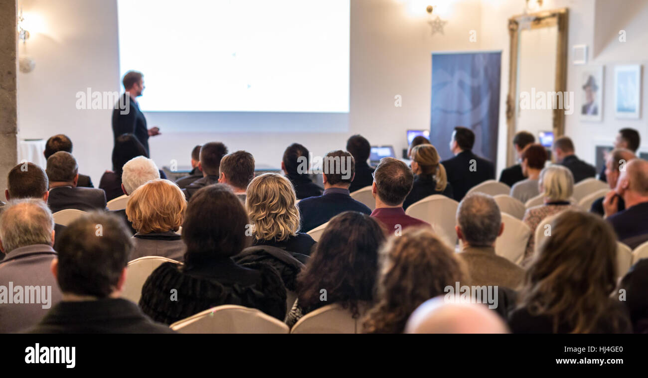 Public speaker giving talk at Business Event Stock Photo - Alamy