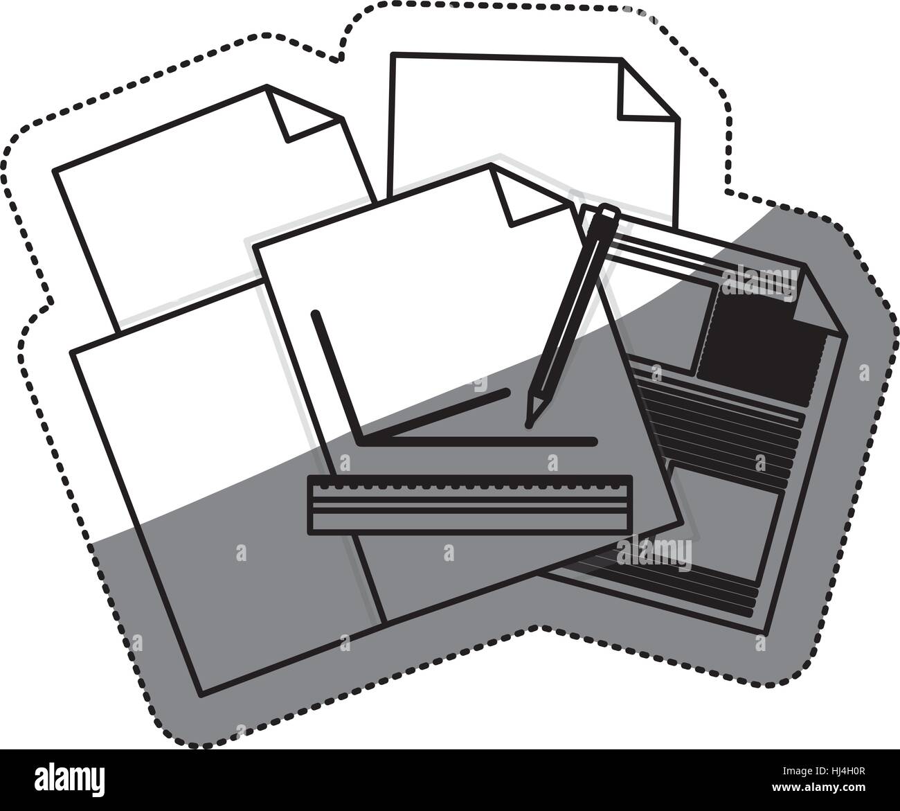 Piece of paper icon. Document data archive office and information theme ...
